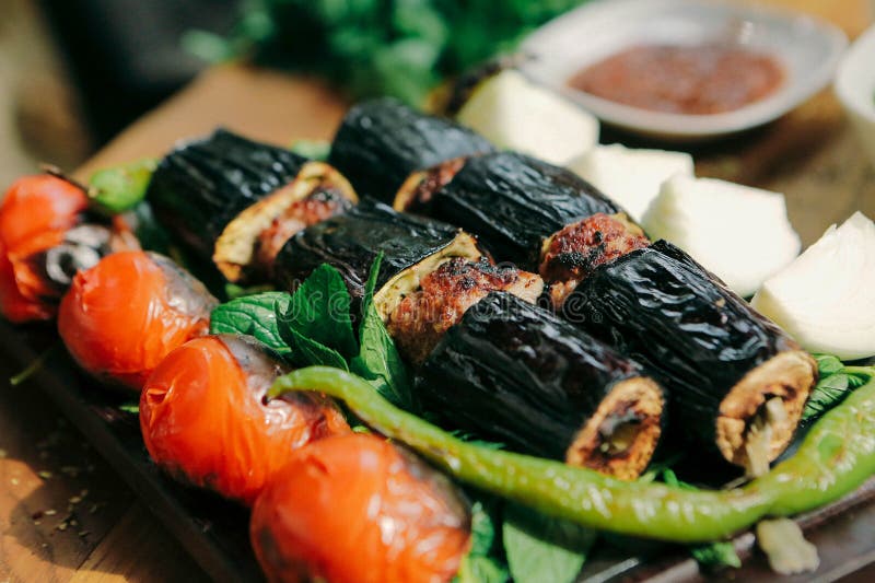 Turkish and Arabic Traditional Kebab Stock Image - Image of adana, dish ...