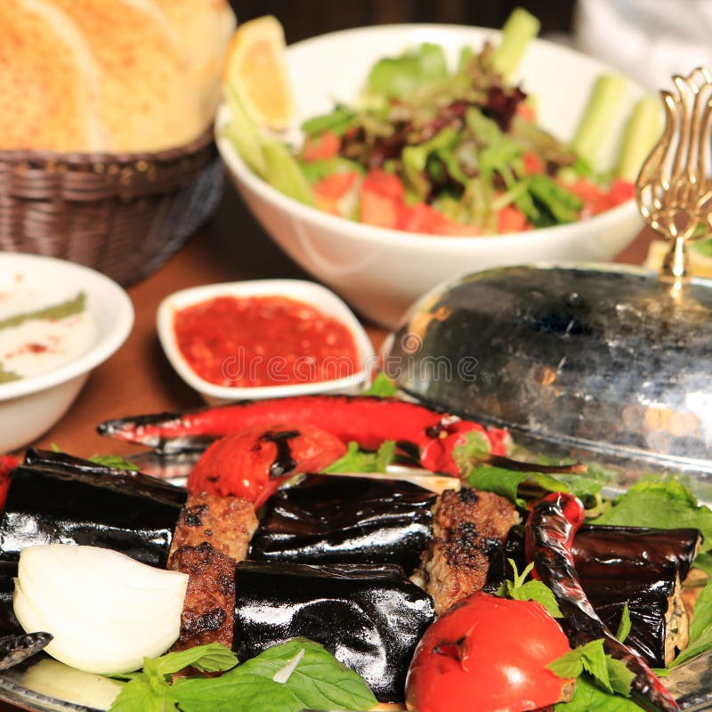 Turkish and Arabic Traditional Kebab Stock Photo - Image of delicious ...