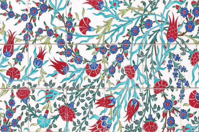 Turkish Artistic Wall Tile - Floral Pattern Stock Illustration ...