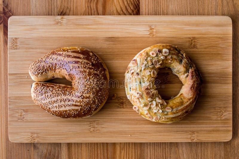 Turkish Ay Coregi / Croissant with Chocolate Cocoa and Raisin. Stock ...