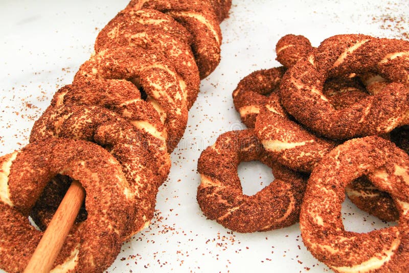 Turkish Bagel Bread Called Simit in Istanbul Stock Image - Image of ...