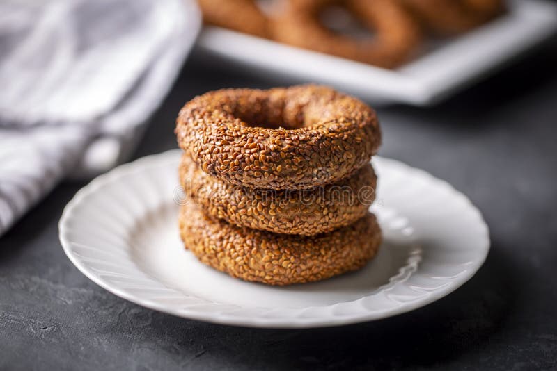 Turkish Bagel with Sesame Seeds or Salty Ring Cookies. Turkish Name ...