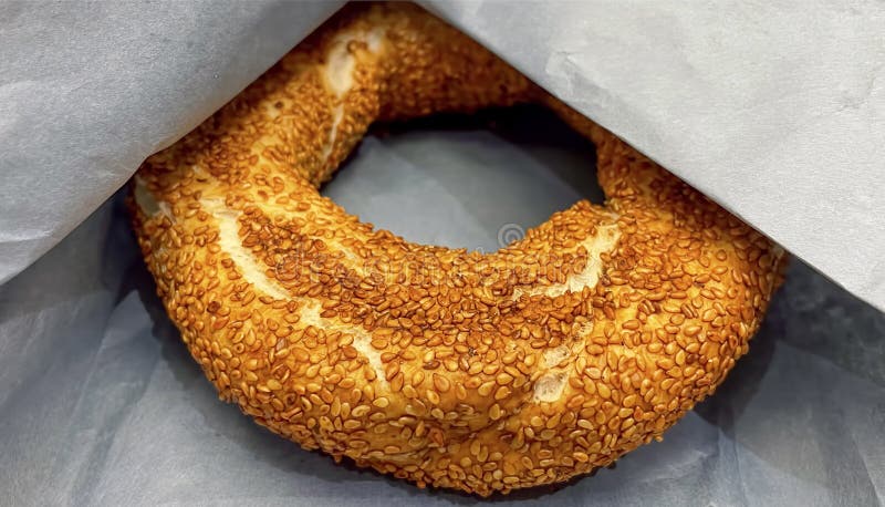 Turkish Bagel Simit with Sesame Seeds Stock Image - Image of meal ...