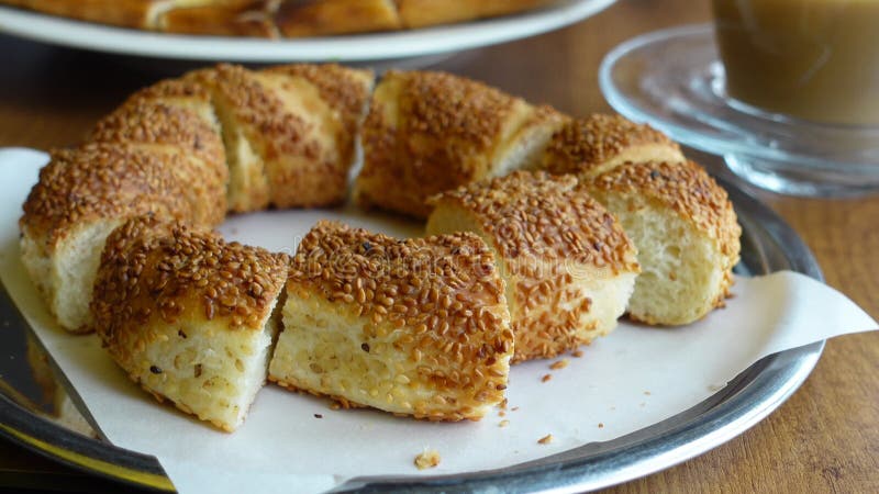 Turkish Bagel Simit on Table Stock Video - Video of wheat, culture ...
