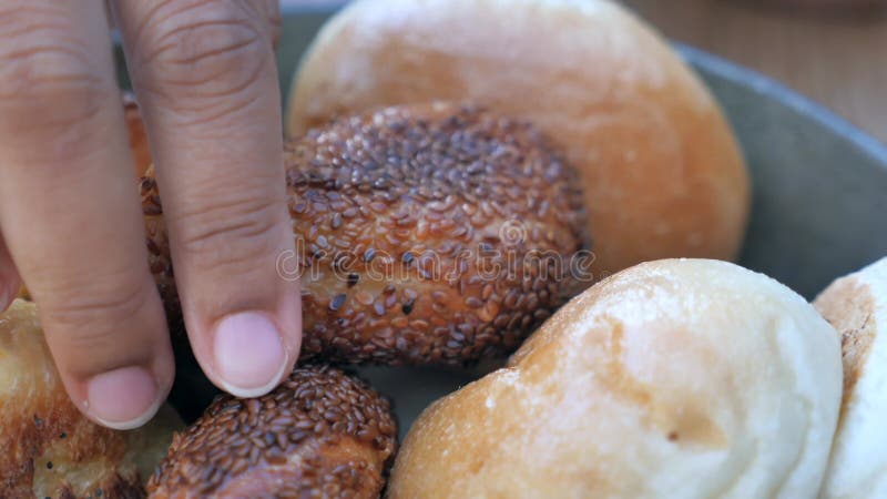 Hand Pick Turkish Bagel Simit on Table Stock Footage - Video of fresh ...
