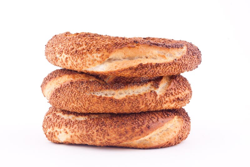 Bagels on white background stock image. Image of flavored - 24536057
