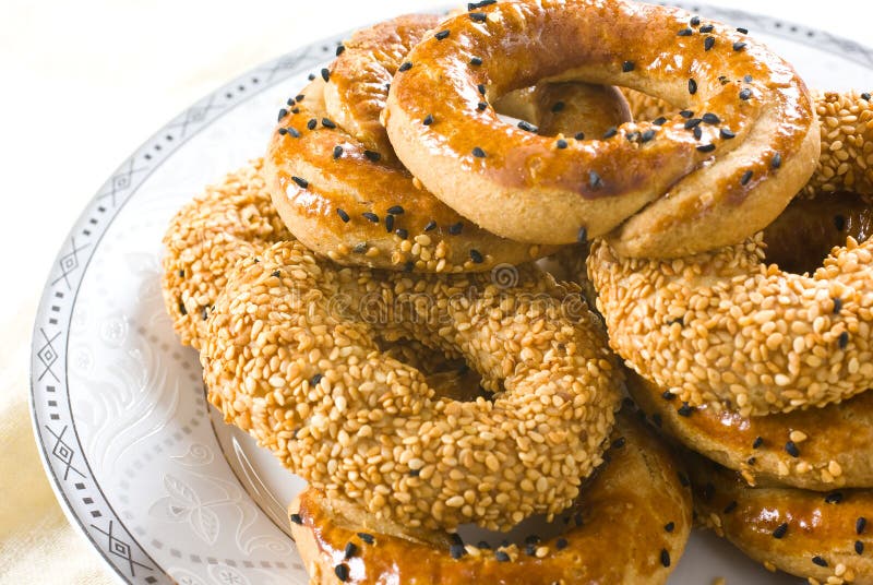 Turkish bagels with sesame stock image. Image of turkish - 20334497