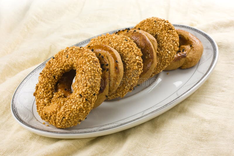 Turkish bagels with sesame stock image. Image of breakfast - 20334519