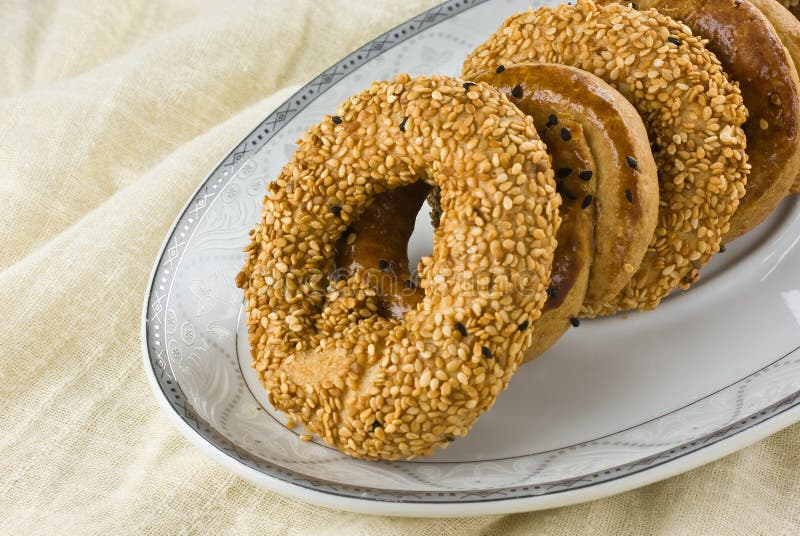 Turkish bagels with sesame stock image. Image of turkish - 20334525
