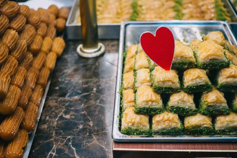 Turkish Baklava at the Counter Stock Photo - Image of delight, turkish ...