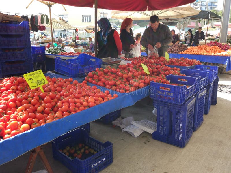 Turkish Bazaar Fruit and Vegetable Stall Editorial Stock Image - Image ...