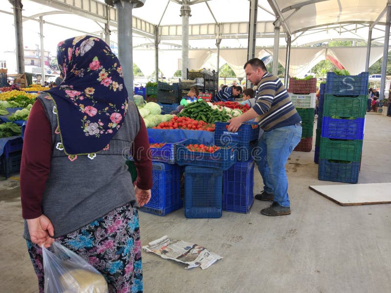 Turkish Bazaar Fruit and Vegetable Stall Editorial Image - Image of ...