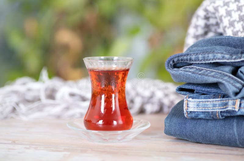 Turkish Black Tea in Winter Stock Image - Image of stomach, blank ...
