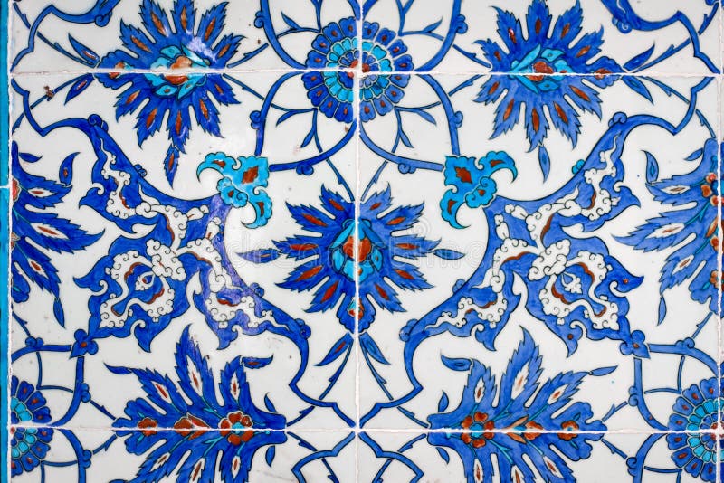 Turkish Blue Tile stock image. Image of detail, texture - 206117593