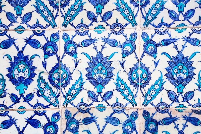 Turkish Blue Tile stock image. Image of flower, shape - 68947423