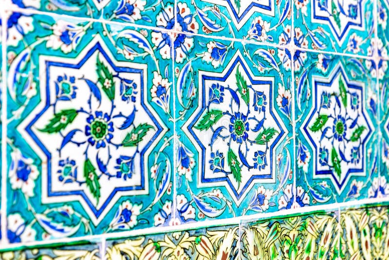 Turkish Blue Tiles stock image. Image of design, texture - 190929573