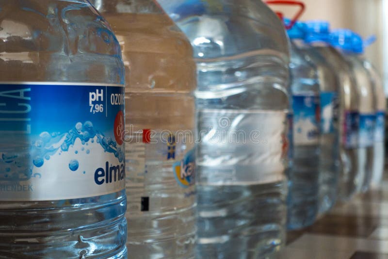 Turkish Branded Plastic Water Bottles Lined Up Editorial Photo - Image ...