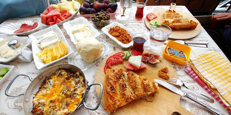 Turkish Breakfast Morning Tea Kahvalti Editorial Image - Image of ...