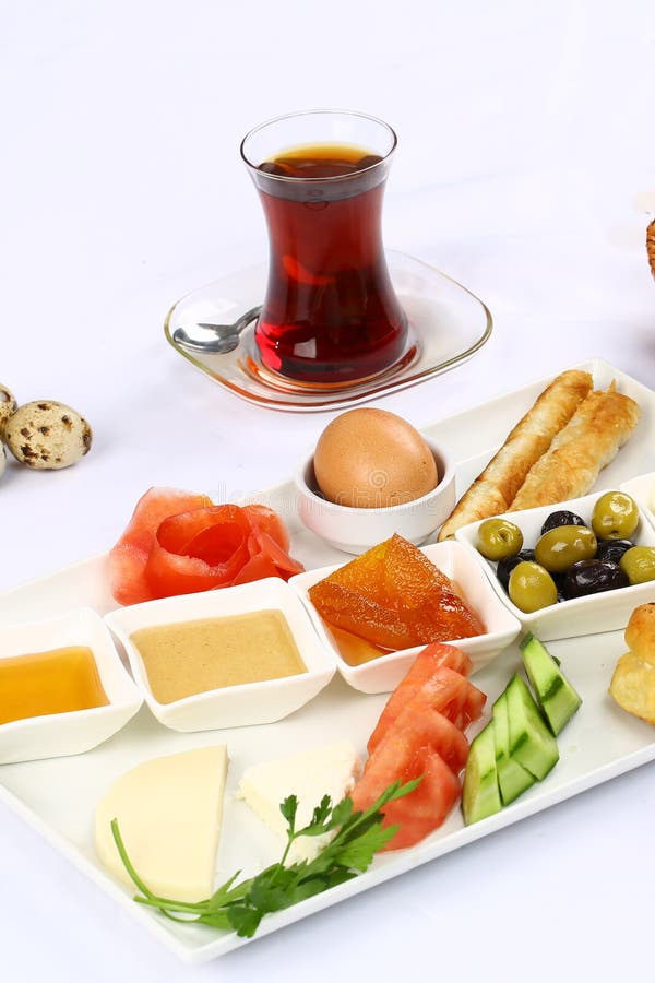 Turkish Breakfast Plate and Tea Stock Photo - Image of diet, food: 96255102