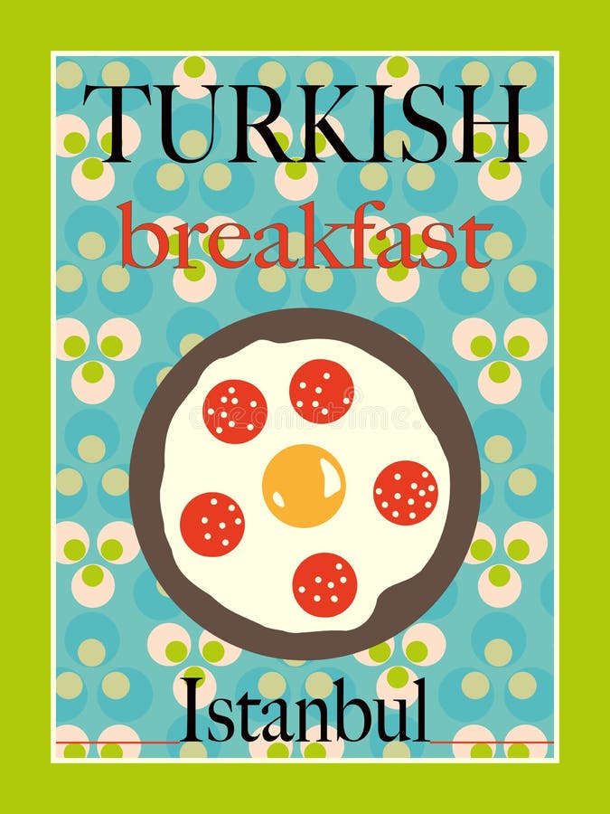 Turkish Breakfast stock vector. Illustration of ornament - 52851926