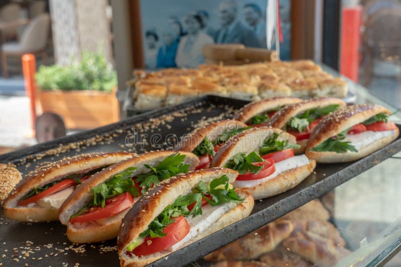Turkish Breakfast Sandwich on Display Stock Photo - Image of sandwich ...