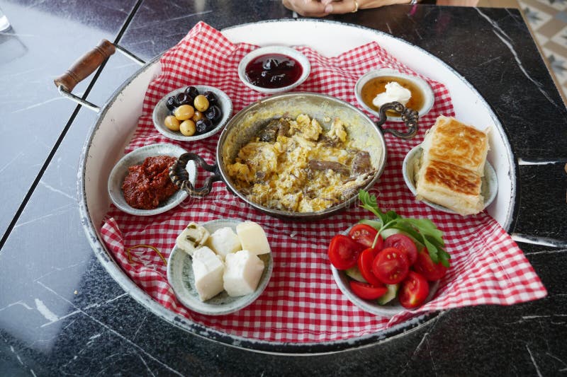Turkish Breakfast Served on Table Stock Image - Image of delicious ...