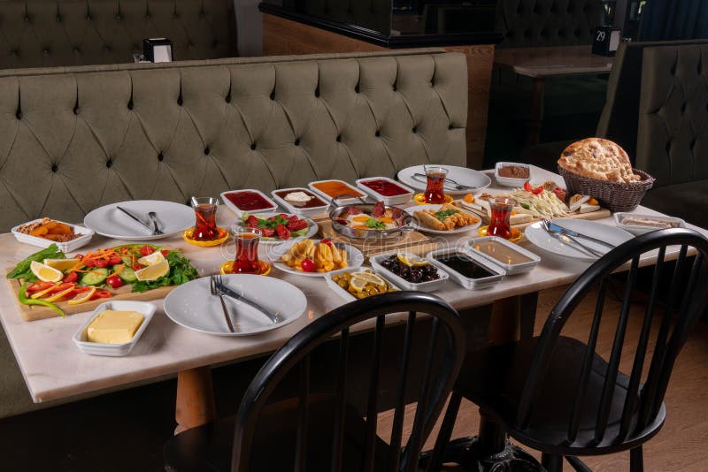 Turkish breakfast table stock image. Image of cloth - 175834475