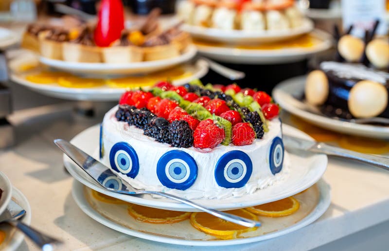 Turkish cake with berries stock photo. Image of cuisine - 340875894