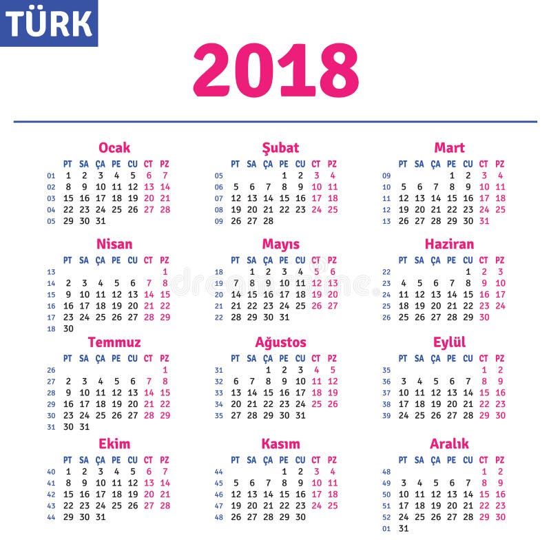 Template Turkish Calendar 2018 Pyramid Shaped Stock Vector ...
