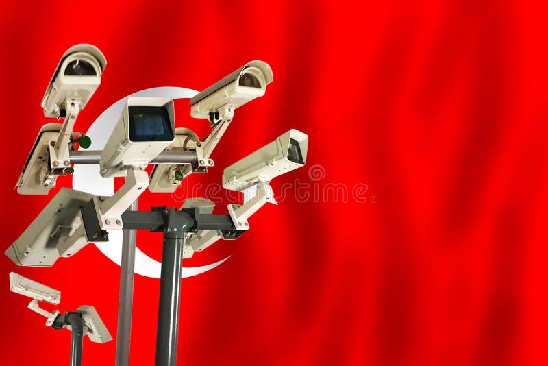 Turkish CCTV Camera on the Flag of Turkey Surveillance, Security ...