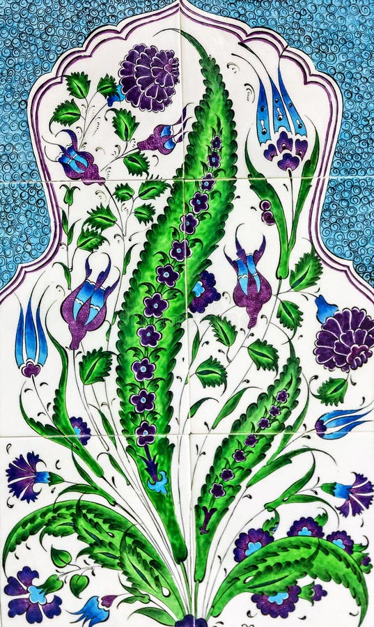 Turkish Ceramic Tiles Oriental Pattern Stock Image - Image of flower ...