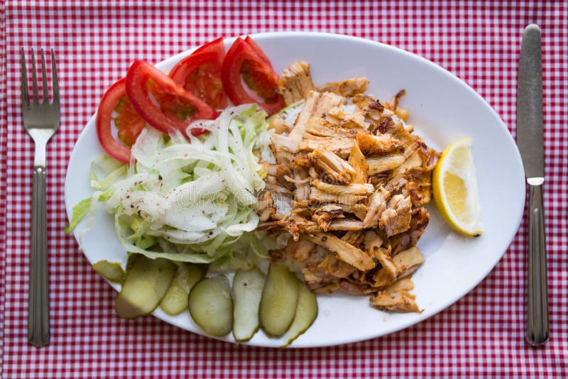 Turkish Chicken Doner Kebab with Rice Stock Photo - Image of cuisine ...