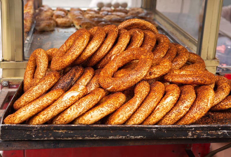 Turkish Bagels at a Street Vendor in Izmir, Turkey Stock Image - Image ...