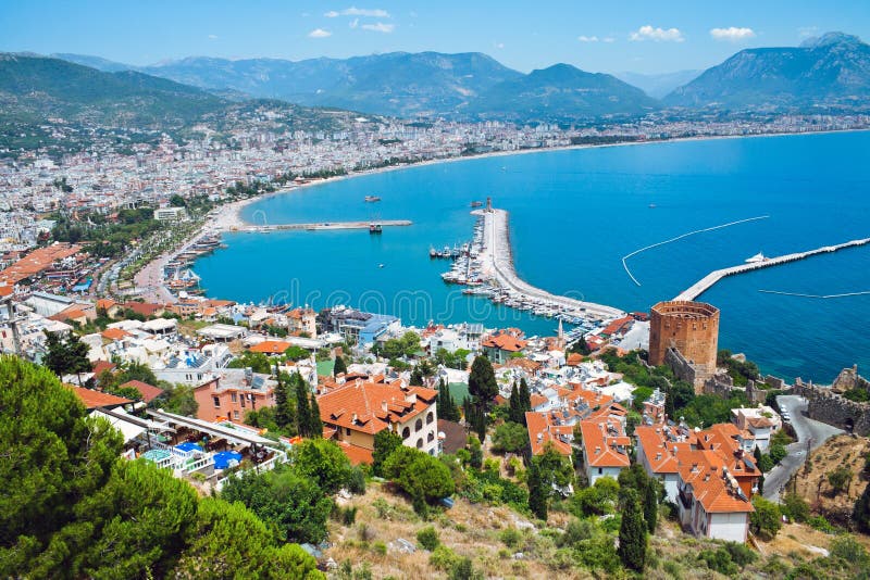Alanya. Mediterranean Turkey. Stock Image - Image of quay, landmark ...