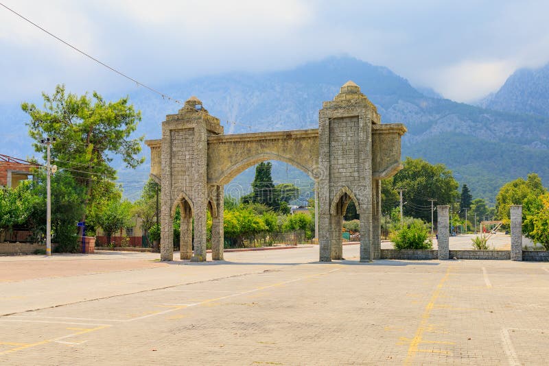 Turkish City Gate in Classical Islamic Architecture Style. Background ...