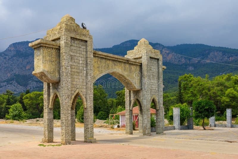 Turkish City Gate in Classical Islamic Architecture Style. Background ...