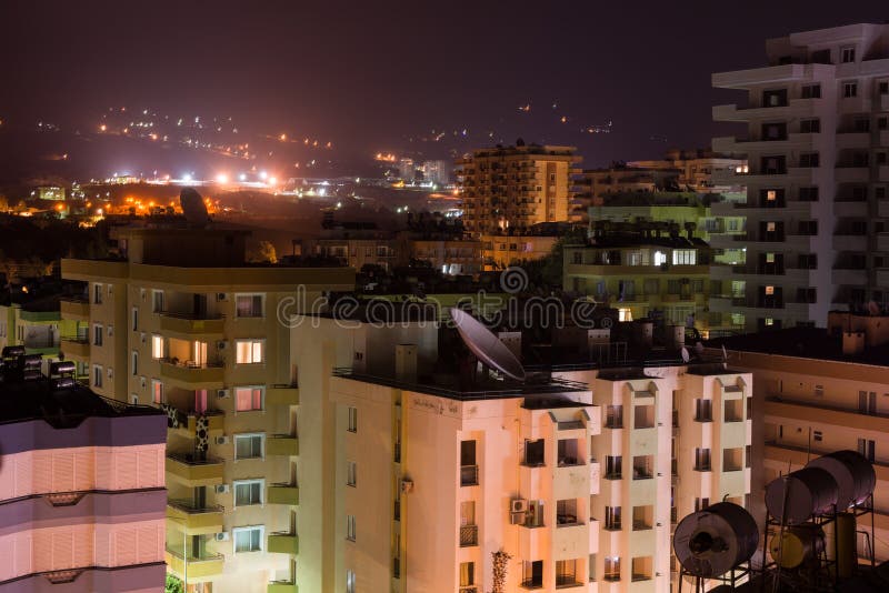 Turkish coast at night stock photo. Image of tourist - 45619524