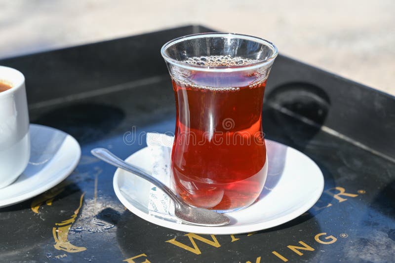 Turkish Coffee and Black Tea 4 Stock Image - Image of closeup, brown ...