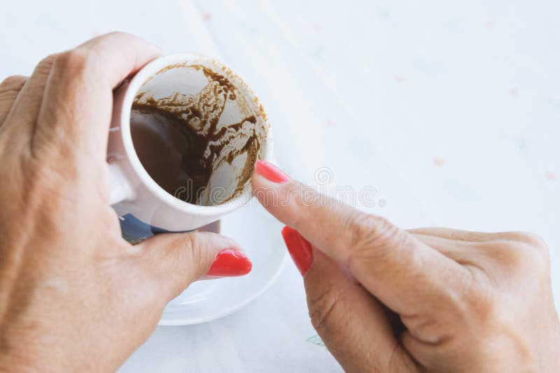 Turkish Coffee Fortune Telling from First Person View Stock Image ...
