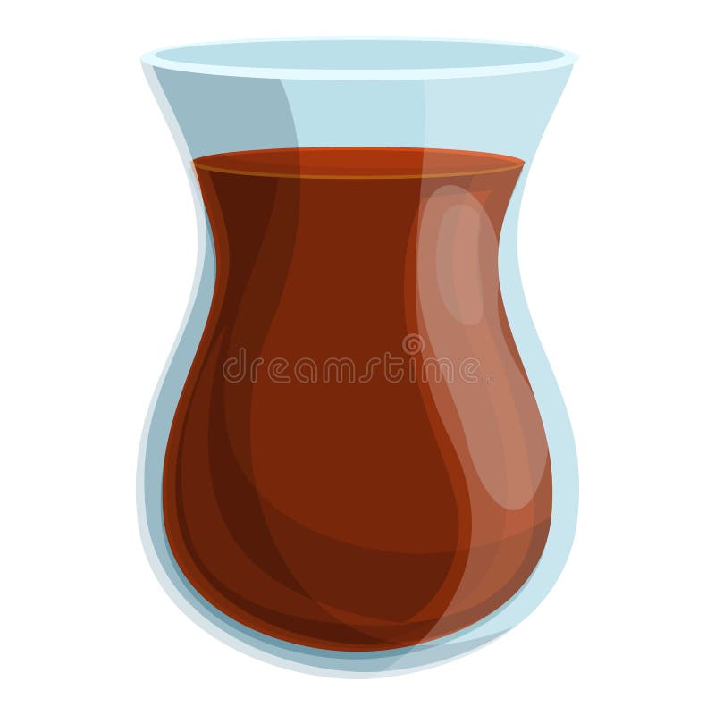 Turkish Coffee Glass Icon, Cartoon Style Stock Vector - Illustration of ...