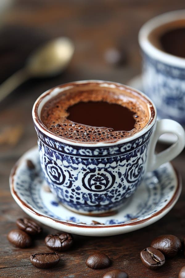 Turkish Coffee or Greek Coffee. Turkish Brewed Black Coffee. Generative ...