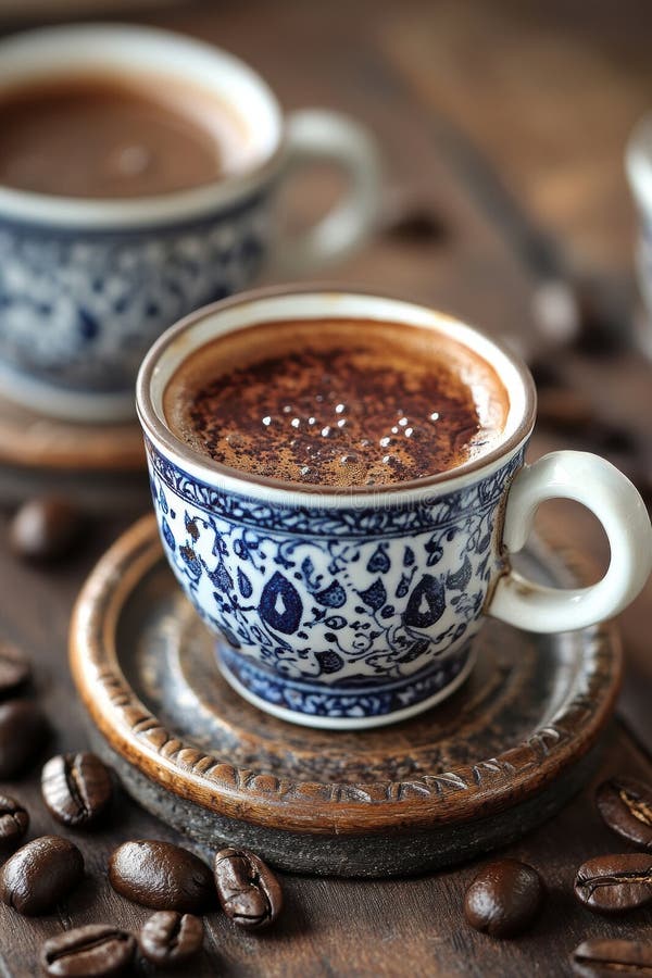 Turkish Coffee or Greek Coffee. Turkish Brewed Black Coffee. Generative ...