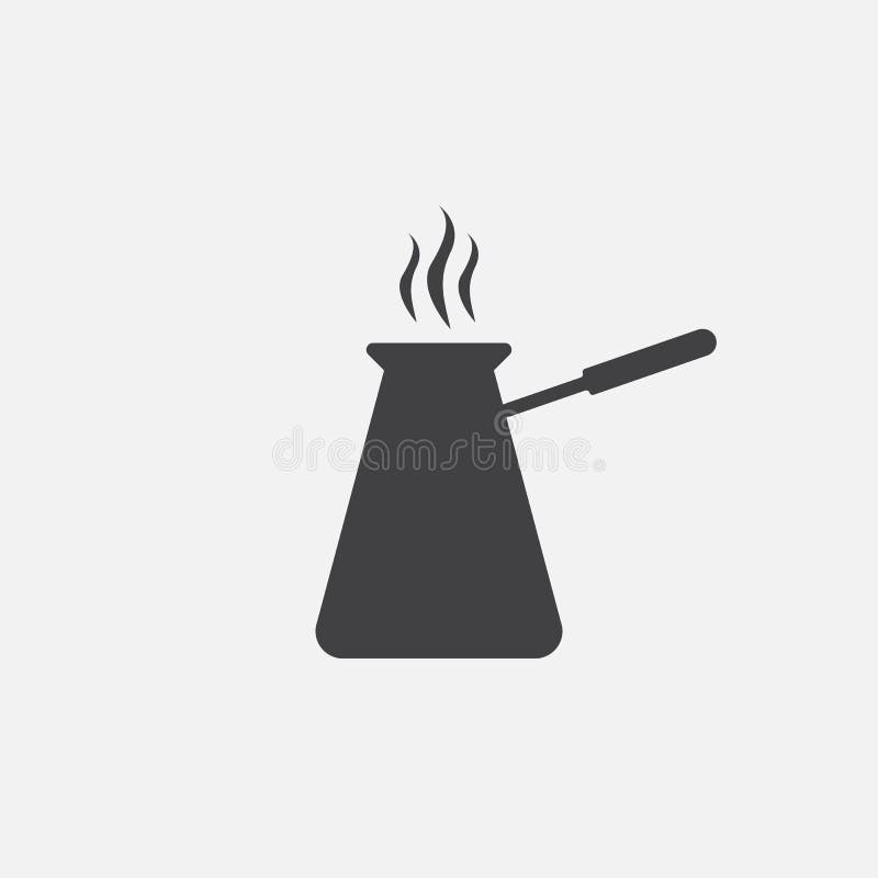 Turkish Coffee Cezve Flat Icon Stock Vector - Illustration of modern ...