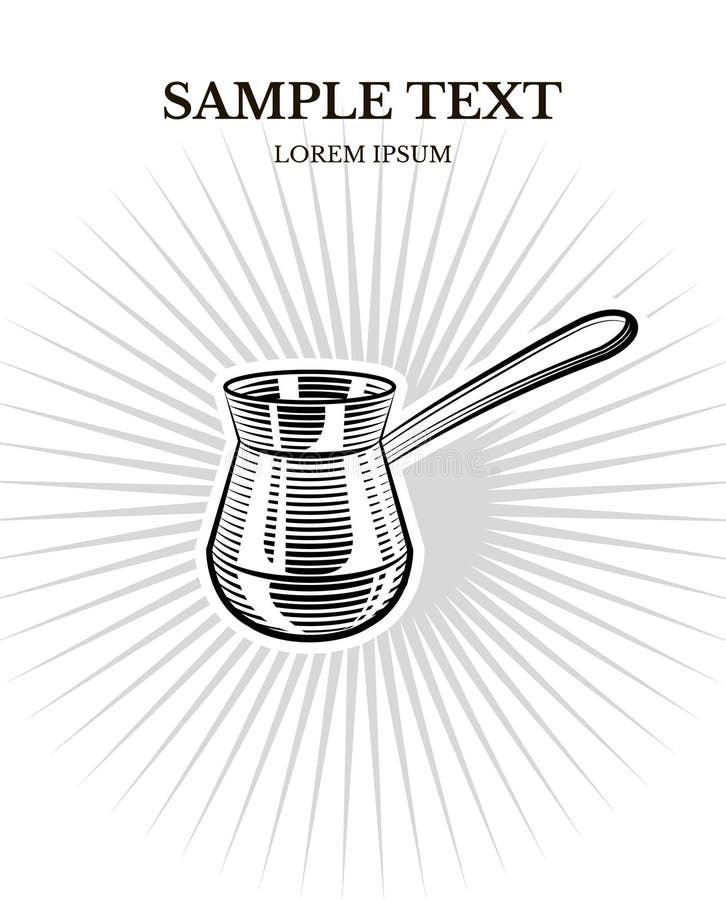 Turkish Coffee Pot Vector Design of Banner Stock Vector - Illustration ...