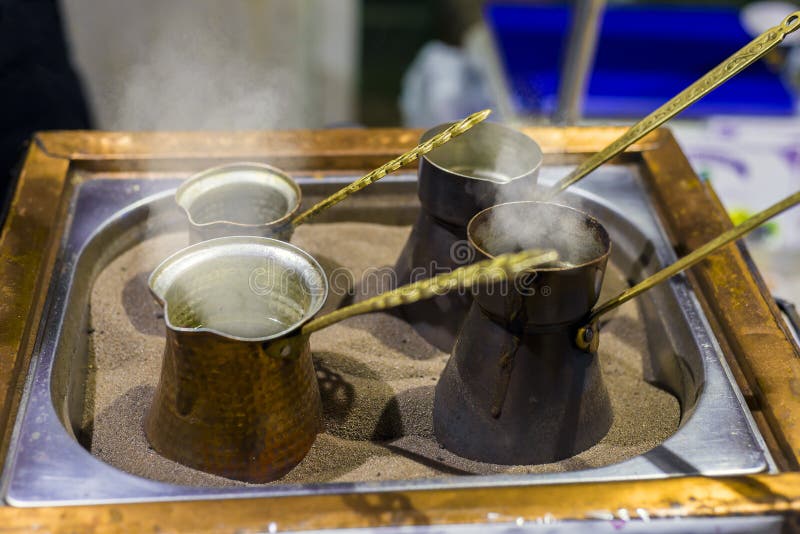 Turkish Coffee Prepared on Hot Sand Editorial Photography - Image of ...
