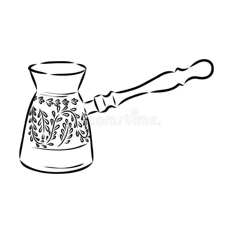 Turkish Coffee, Coffee, Sketch of Coffee Beans, Vector Stock Vector ...