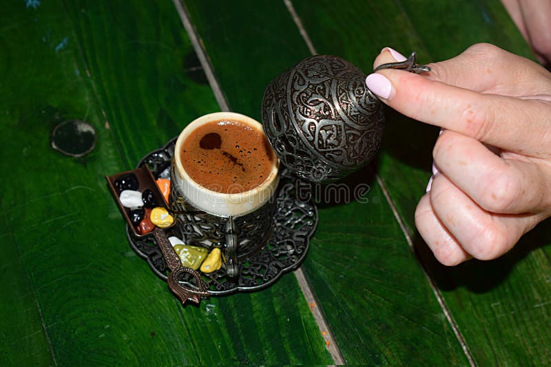 Turkish Coffee in a Traditional Ottoman Cup Stock Photo - Image of ...