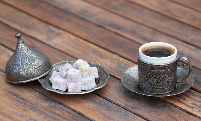 Turkish Coffee and Turkish Delight Stock Photo - Image of heritage ...