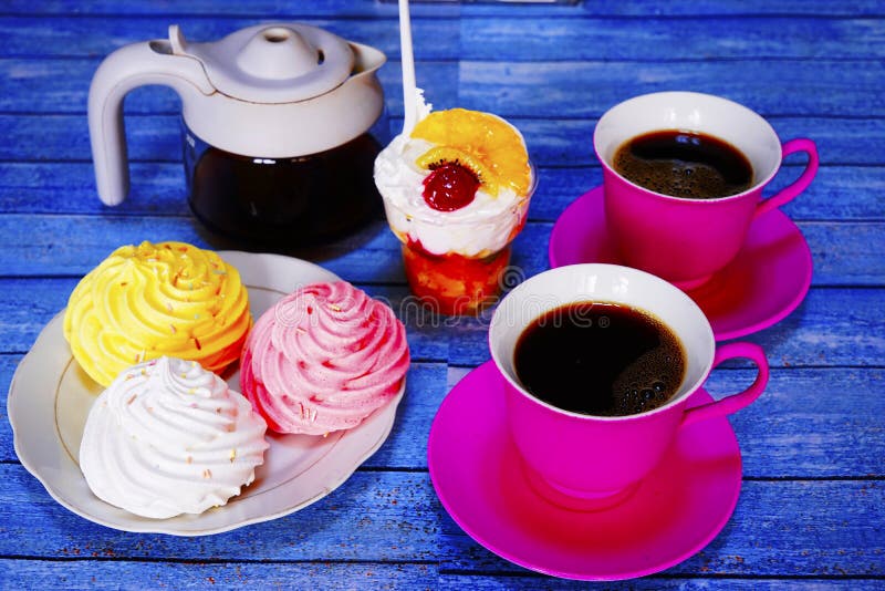 Turkish Coffee and Turkish Delights on the Table Stock Photo - Image of ...