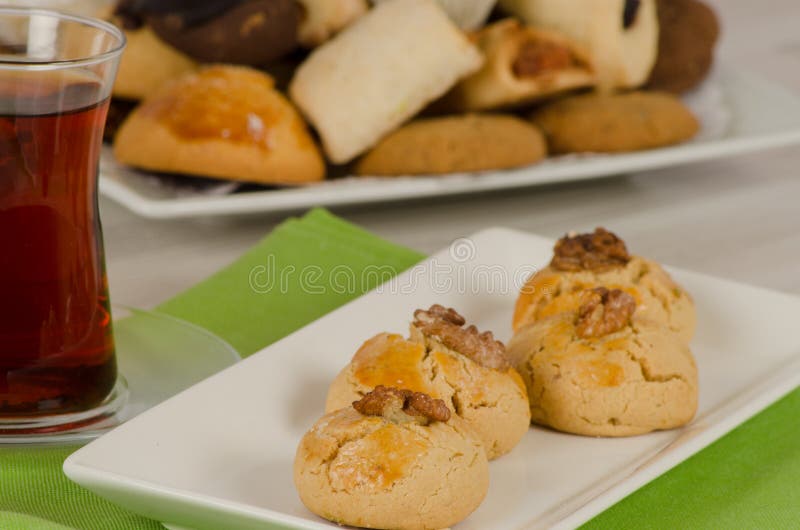 Turkish Cookie from Turkish Cuisine Stock Photo - Image of black ...